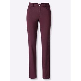 Bequeme Jeans Casual Looks, Damen, Gr. 44, Normalgr&ouml;&szlig;en, rot (burgund), 97% Baumwolle, 3% Elasthan, unifarben, lang, Jeans Bequeme Jeans