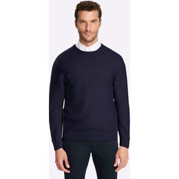 Rundhalspullover Marco Donati "Pullover", Herren, Gr. 56/58, marine, 100% Baumwolle, Pullover Rundhalspullover