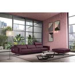 3-Sitzer Egoitaliano "Gloria, super bequem, hochwertige Verarbeitung, edles Design, Megasofa", lila (plum), B:327cm H:96cm T:109cm, Sofas, 3-Sitzer, beidseitig verstellbare R&uuml;ckenelemente, mit Designmetallf&uuml;&szlig;en
