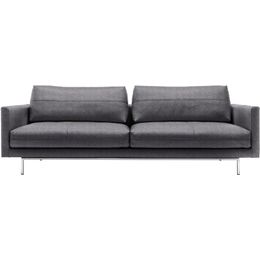 3,5-Sitzer "CR.414, Designsofa, edles Sofa, Loungesofa, Ledersofa, klares Design", schwarz (anthrazitgrau, schwarzgrau), B:220cm H:91cm T:106cm, CREATION BY ROLF BENZ, Sofas, 3 5-Sitzer, aus Leder oder Chenille, erstklassiger Sitzkomfort, legere Polsterung