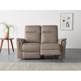 2-Sitzer Home Affaire "Southbrook", grau (hellgrau), B:144cm H:99cm T:92cm, Kunstleder 100% Polyurethan, Sofas, 2-Sitzer, mit manueller und elektrischer Relaxfunktion