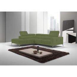 Ecksofa Egoitaliano "Claudie, Designsofa mit extrakomfortablem Sitzkomfort", gr&uuml;n (kiwi), B:268cm H:97cm T:226cm, Luxus-Microfaser (100% Polyester) Leder &raquo;BULL&laquo; (echtes Rindsleder). Geschliffenes, pigmentiertes und behandeltes Rindsleder mit einer Dicke von 1, 3-1, 5 mm. Dieses Leder zeigt eine ziemlich weiche Hand mit einem halb undurchsichtigen Aussehen. Es handelt sich um ein gesch&uuml;tztes Leder.