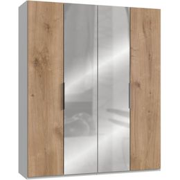 Kleiderschrank wimex "Level by fresh to go", wei&szlig; (wei&szlig;, plankeneichefarben), B:200cm H:236cm T:58cm, Schr&auml;nke, Kleiderschrank, mit Spiegelt&uuml;ren