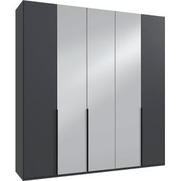 Kleiderschrank wimex "Mugano,in 5 Breiten,2 H&ouml;hen,2 Tiefen, viele Farben, Made in Germany", grafit, griffe schwarz, B:225cm H:236cm T:58cm, Holzwerkstoff, Schr&auml;nke, Kleiderschrank, mit langen Griffen aus Metall, mit oder ohne Spiegel