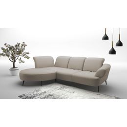 Sit & More Ecksofa SIT & MORE "Dance, L-Form, inkl. Sitztiefenverstellung", grau (taupe), B:313cm H:91cm T:208cm, 95%Polyester 5%Polyamid, Sofas, Ecksofa, inkl. Click&Seat, optional mit Kopfteilverstellung