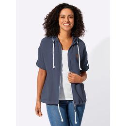 Blusenjacke Casual Looks, Damen, Gr. 54, rauchblau, 100% Baumwolle, Jacken Blusenjacke