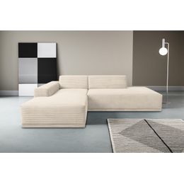 Ecksofa WERK2 "Apollo, hoher Sitzkomfort, aktuelles Design, Breite 264cm, L-Form", natur, B:264cm H:70cm T:188cm, 90% Polyester, 10% Nylon, Sofas, Ecksofa, Puristisches Design mit maximalem Komfort