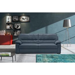 2,5-Sitzer Egoitaliano "Doris, modernes Designersofa, Ledersofa mit erstklassiger Sitzqualit&auml;t", grau (smoke), B:192cm H:90cm T:93cm, Leder &raquo;BULL&laquo; (echtes Rindsleder). Geschliffenes, pigmentiertes und behandeltes Rindsleder mit einer Dicke von 1, 3-1, 5 mm. Dieses Leder zeigt eine ziemlich weiche Hand mit einem halb undurchsichtigen Aussehen. Es handelt sich um ein gesch&uuml;tztes Leder. Eine leichte 