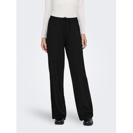 Stoffhose Only "ONLKISS LIFE LOOSE PANT CC JRS NOOS", Damen, Gr. L, N-Gr, schwarz, Obermaterial: 95% Baumwolle, 5% Elasthan, unifarben, loose fit, Hosen Stoffhose
