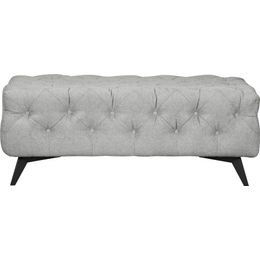 Polsterhocker Home Affaire "Amaury", silber, B:120cm H:45cm T:80cm, Struktur (100% Polyester);Samtoptik (100% Polyester), Hocker, Polsterhocker, Chesterfield-Optik, Breite 120cm, Fu&szlig;farbe w&auml;hlbar