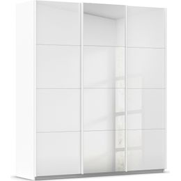 Schwebet&uuml;renschrank OTTO HOME "Kleiderschrank Kleiderschr&auml;nke Schrank Garderobe AGORDO mit Glasfront", wei&szlig; (alpinwei&szlig;, glas kristallwei&szlig;), B:203cm H:229cm T:62cm, Holzwerkstoff, Schr&auml;nke, Schwebet&uuml;renschrank, durchdachte Innenausstattung, in 4 Breiten und 2 H&ouml;hen MADE IN GERMANY