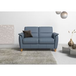 2-Sitzer Home Affaire "Palmera, B: 149 cm", blau (grau, blau), B:149cm H:89cm T:89cm, Luxus-Microfaser (100% Polyester);Struktur (100% Polyester);Luxus-Microfaser in Lederoptik (100% Polyester), Sofas, 2-Sitzer, mit Federkern
