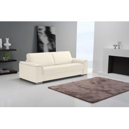 Schlafsofa Egoitaliano "Cecilia, modern & elegant, erstklassiger Sitzkomfort, Dauerschl&auml;fer", beige (cremewei&szlig;), B:234cm H:85cm T:102cm, Leder &raquo;BULL&laquo; (echtes Rindsleder). Geschliffenes, pigmentiertes und behandeltes Rindsleder mit einer Dicke von 1, 3-1, 5 mm. Dieses Leder zeigt eine ziemlich weiche Hand mit einem halb undurchsichtigen Aussehen. Es handelt sich um ein gesch&uuml;tztes Leder. Eine leich