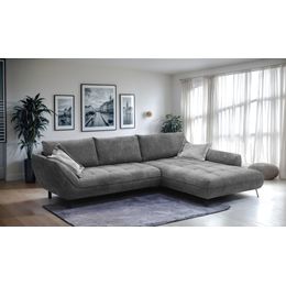 Ecksofa exxpo - SOFA FASHION "Biarritz modern und elegantes Mega Sofa mit tollem Sitzkomfort, L-Form", silber (anthrazit, silber), B:324cm H:92cm T:203cm, Sofas, Ecksofa, XXL&ndash; Longchair Ecke in hochwertiger Verarbeitung, Stellma&szlig;e 324x203 cm