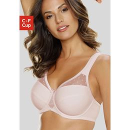 Minimizer-BH Nuance, Damen, Gr. 85, Cup F, rosa (rose, champagner), Netz, Obermaterial: 71% Polyamid, 29% Elasthan, Basic, BHs Minimizer-BH, mit B&uuml;gel und leicht transparentem T&uuml;ll im Obercup, Topseller