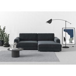 Ecksofa Trendmanufaktur "Bourbon, Mega Designsofa mit tollem Sitzkomfort, Breite 250cm, L-Form", schwarz (anthazit), B:250cm H:84cm T:176cm, 88% Polyester, 12% Polyacryl, Sofas, Ecksofa, extra tiefe Sitzfl&auml;che, wahlweise mit Sitztiefenverstellung