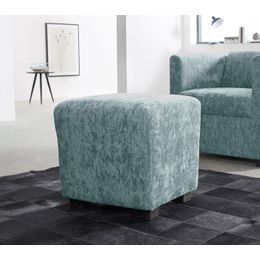 Hocker Home Affaire "Bob", gr&uuml;n (mint), B:46cm H:43cm T:46cm, Luxus-Microfaser (92% Polyester, 8% Nylon);Struktur fein ( 100% Polyester);Struktur in Chenille-Optik (30% Polyester, 70% Polyacryl);Chenillestruktur (40% Polyester, 60% Polyacryl), Hocker, Hocker