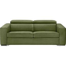 2,5-Sitzer Egoitaliano "Cabiria, Design und super Sitzkomfort", gr&uuml;n (kiwi), B:226cm H:97cm T:103cm, Sofas, 2 5-Sitzer, inkl. manuell verstellbarer Kopfst&uuml;tzen, mit Metallf&uuml;&szlig;en