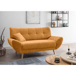 2-Sitzer Home Affaire "Basta", gold, B:174cm H:82cm T:87cm, 100% Polyester, Sofas, 2-Sitzer