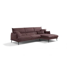 Ecksofa Egoitaliano "FUNNY, hochwertiges & aktuelles Design, bequeme R&uuml;ckenlehne, L-Form", braun, B:265cm H:90cm T:225cm, 100% Polyester, Sofas, Ecksofa, hochwertiger Sitzkomfort, L-Form
