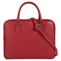 Aktentasche CLUTY, Damen, Gr. B/H/T: 35cm x 28cm x 13cm onesize, rot, Leder, leicht gl&auml;nzend, unifarben, Taschen Aktentasche, echt Leder, Made in Italy