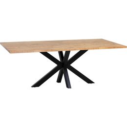 Esstisch OMG DESIGN "Novac", gelb (mango, schwarz, mango), B:220cm H:77cm T:100cm, Tische, Esstisch, Zeitloser Landhausstil, 220 cm