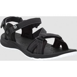 Sandale Jack Wolfskin "LAKEWOOD RIDE SANDAL W", Damen, Gr. 37, schwarz, Textil, Schuhe Sandale