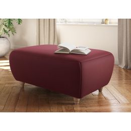 Polsterhocker Home Affaire "Boston", rot (bordeaux), B:107cm H:47cm T:74cm, Struktur (100% Polyester);Luxus-Microfaser Florence (100% Polyester);Chenille (100% Polyester);NaturLEDER (reines Rindsleder), Hocker, Polsterhocker, in 4 Bezugsqualit&auml;ten, auch in NaturLEDER