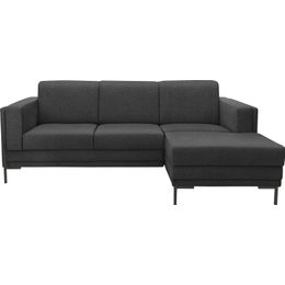 Ecksofa "LOOKS VII L-Form", grau (anthrazit), B:214cm H:82cm T:146cm, 100% Polyester, LOOKS by Wolfgang Joop, Sofas, Ecksofa, klare Linien, edles Design