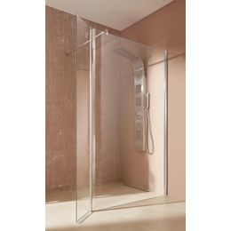 Walk-in-Dusche Welltime "Mailand", grau (chromfarben), B:120cm H:190cm, Duschw&auml;nde, Walk-in-Dusche, in 3 verschiedenen Breiten (90,100, 120cm), 6mm Sicherheitsglas