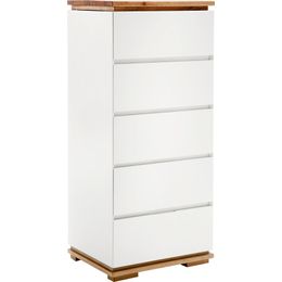 Kommode MCA furniture "Chiaro", wei&szlig; (wei&szlig; matt), B:51cm H:115cm T:40cm, MDF, Massivholz, Sideboards, Kommode, Breite ca. 51 cm