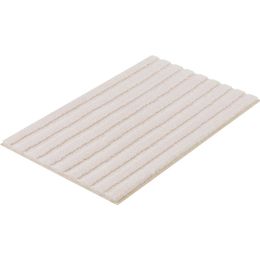 Badematte Kleine Wolke "Cord", beige (sandbeige), H:25mm, Polyacryl, Badematten, Badematte, Badteppich, Streifen Design, Hoch-Tief Effekt