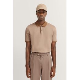 Poloshirt Bugatti, Herren, Gr. 3XL, beige (60, taupe), 100% Baumwolle, unifarben, normal, ohne Ausschnitt, Rippb&uuml;ndchen, Shirts Poloshirt, aus Baumwolle