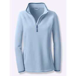 Fleeceshirt Casual Looks "Fleece-Shirt", Damen, Gr. 54, blau (bleu), 100% Polyester, unifarben, Shirts Fleeceshirt