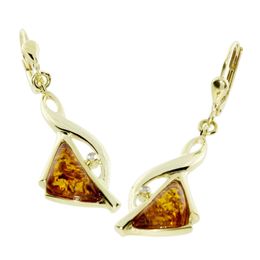 Paar Ohrh&auml;nger OSTSEE-SCHMUCK "- Aria - Gold 333/000 - Bernstein/Zirk." Gr. 45, gold (gold 333, goldfarben, gelb), Ohrringe, Damen, Gelbgold 333, Paar Ohrh&auml;nger