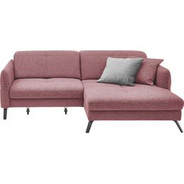 Ecksofa "SO 4400 V", lila (chianti), B:259cm H:84cm T:167cm, 100% Polyester, SET ONE BY Musterring, Sofas, Ecksofa, wahlweise mit motorischer Bettfunktion & Kopfverstellung, Fu&szlig; schwarz