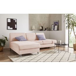 Sit & More Ecksofa SIT & MORE "Clio L-Form", beige (creme), B:246cm H:89cm T:165cm, Sofas, Ecksofa, wahlweise mit Bettfunktion oder Vorziehsitz und Bettkasten, Federkern
