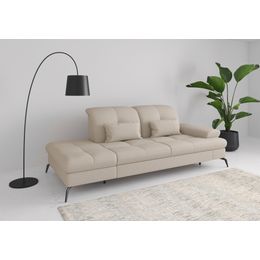 Sit & More Recamiere SIT & MORE "Amica, inkl. Sitztiefenverstellung und Armteilverstellung", beige (creme), B:231cm H:90cm T:122cm, 95% Polyester, 5% Polyamid, Sofas, Recamiere, wahlweise mit Kopfteilverstellung und Stauraum