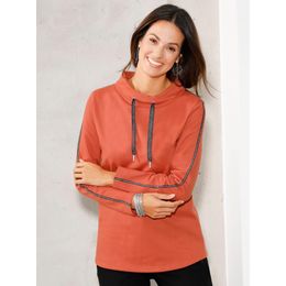 Sweatshirt Inspirationen, Damen, Gr. 44, rot (rostrot), 100% Baumwolle, unifarben, Sweatshirts Sweatshirt
