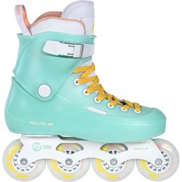 Inlineskates Powerslide "Zoom Baby Blue 80" Gr. 39, bunt (blau, gelb, wei&szlig;), Inlineskates_Rollschuhe, Damen, 39/40 (bis 100 kg), Kunststoff, Inlineskates