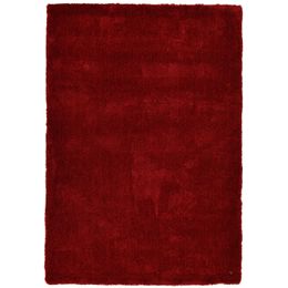 Hochflor-Teppich Tom Tailor HOME "Shaggy Teppich Cozy", rot, B:140cm H:25mm L:200cm, Polyester, Teppiche, Hochflor-Teppich, Uni Farben, auch in Pastell Farben, weich & kuschelig