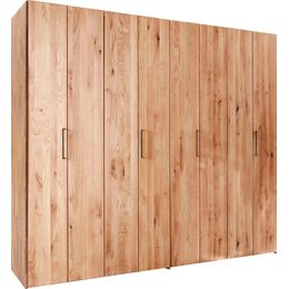 Faltt&uuml;renschrank Home Affaire "Chamara", beige (natur), B:246cm H:218cm T:65cm, Schr&auml;nke, Faltt&uuml;renschrank, in unterschiedlichen Schrankbreiten erh&auml;ltlich, massives Eichenholz