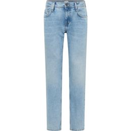 Straight-Jeans Mustang "Herren Style Denver Straight", Herren, Gr. 32, L&auml;nge 34, blau (211 hellblau), Denim/Jeans, 100% Baumwolle, unifarben, straight fit, Jeans Straight-Jeans