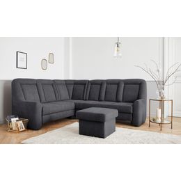 Sit & More Ecksofa SIT & MORE "Melissa L-Form", grau (dunkelgrau), B:257cm H:107cm T:217cm, 98% Polyester 2% Polyamid, Sofas, Ecksofa, klassisches Polsterprogramm, wahlweise Bettfunktion und Schubkasten