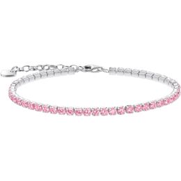 Armband Thomas Sabo "Schmuck Silber 925 Tennisarmband" Gr. 19, bunt (silberfarben, pink, pink), Armb&auml;nder, Damen, 19, Silber 925 (recycelt), Armband, mit Zirkonia (synth.)