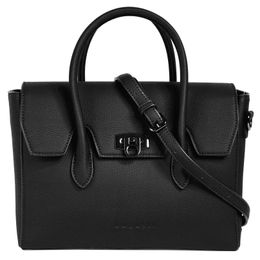 Henkeltasche Bugatti "IRIA", Damen, Gr. B/H/T: 27cm x 18cm x 11cm onesize, schwarz, Polyurethan (PU), unifarben, Taschen Henkeltasche