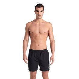 Badeshorts arena "FUNDAMENTALS arena LOGO BOXER R", Herren, Gr. 3XL, N-Gr, schwarz-wei&szlig; (schwarz, wei&szlig;), Obermaterial: 100% Polyester, Badehosen Badeshorts, Schnelltrocknendes Material, elastischer Bund, flache Vorderseite