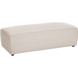 Hocker Home Affaire "NEU: SHERWOOD XXL, Polsterhocker, Cord, Webstoff", beige (hellbeige), B:130cm H:44cm T:60cm, 100% Polyester, Hocker, Hocker, rechteckig, bequemer Sitzkomfort, 130/60/44 cm, Krokodilverbinder
