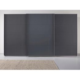 Schwebet&uuml;renschrank Rauch "Kleiderschrank Schrank Garderobe W&auml;scheschrank Ankleide OTELI", grau (graumetallic), B:360cm H:210cm T:68cm, Holzwerkstoff, Schr&auml;nke, Schwebet&uuml;renschrank, schlichte Dekor- oder Hochglanz-Front, viel Stauraum MADE IN GERMANY