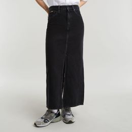 G-Star Raw Maxirock G-STAR "Viktoria Long Skirt wmn", Damen, Gr. 26, schwarz (worn in schwarz obsidian), Web, Obermaterial: 100% Baumwolle, straight fit lang, R&ouml;cke Maxirock, im Jeans-Look